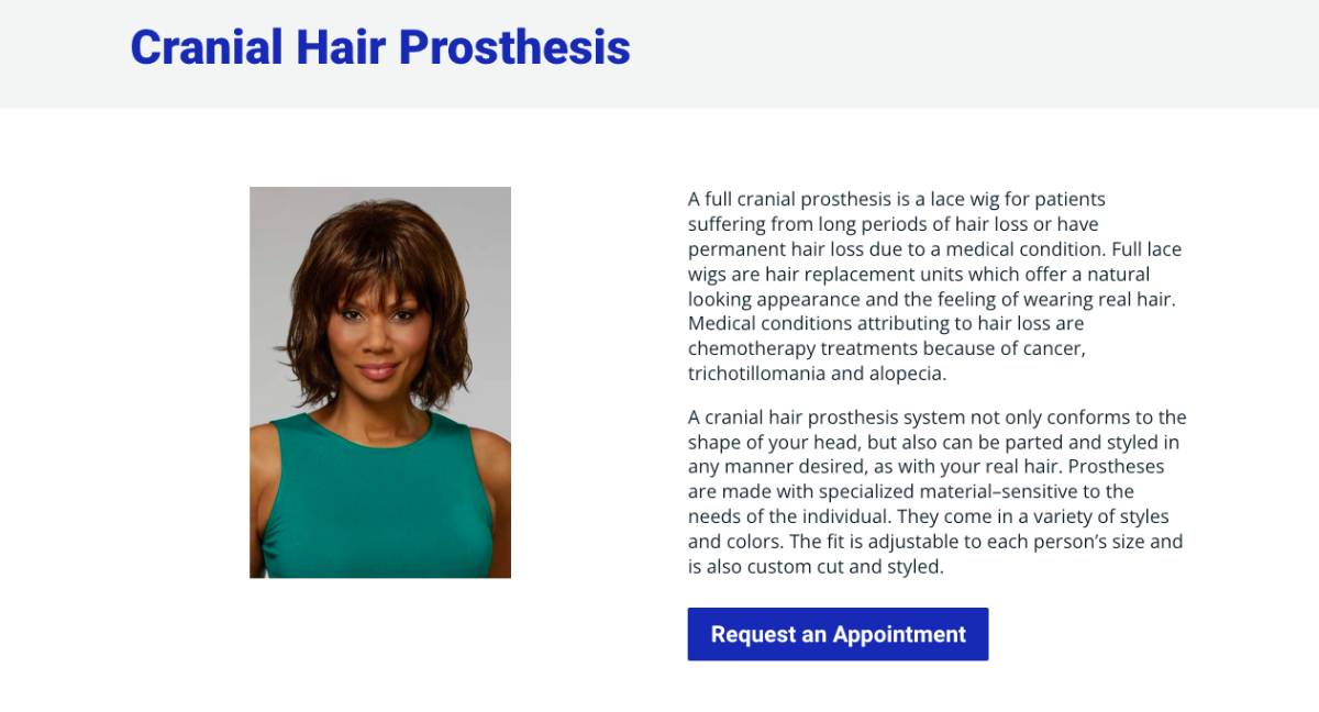Cranial Hair Prosthesis - Hair Solutions by Sharon
